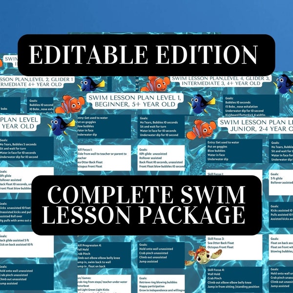 Swimming Lesson Plan Template - Etsy