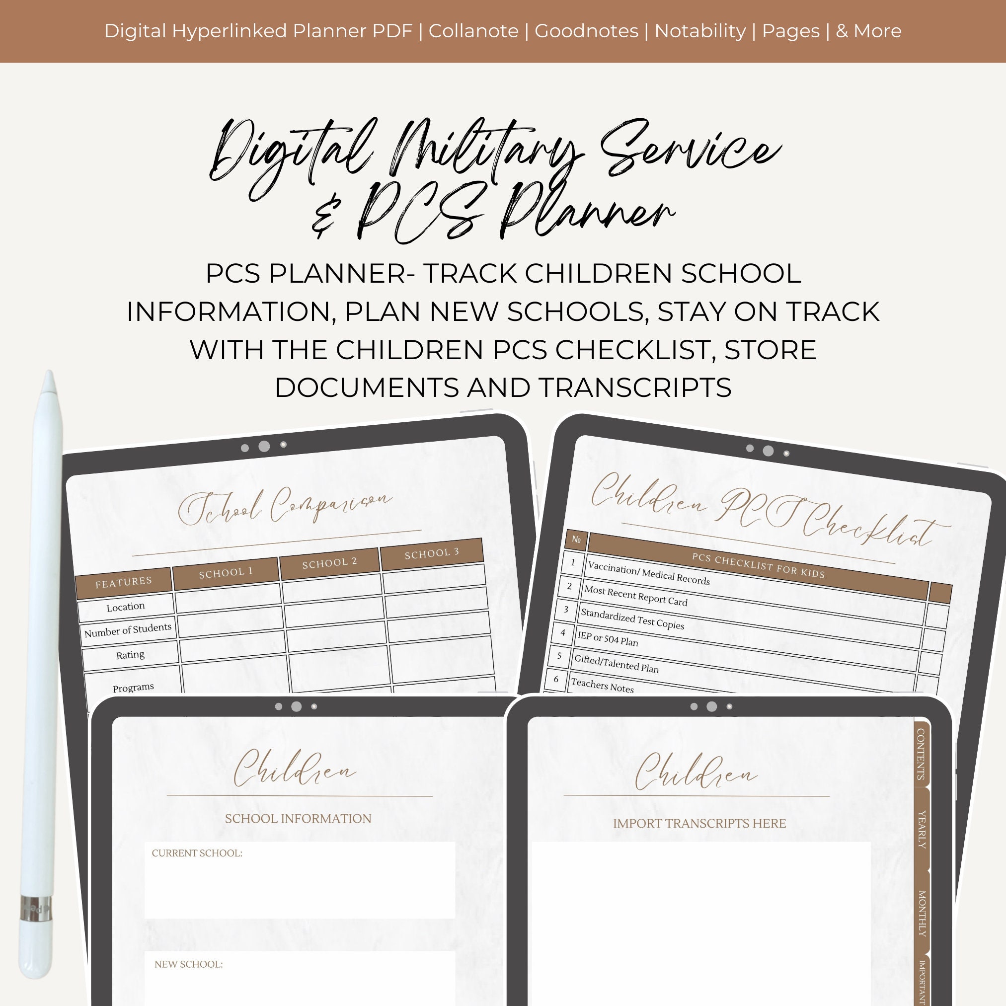 PCS and Deployment Digital Planner Checklist Guide Moving Army Airforce ...