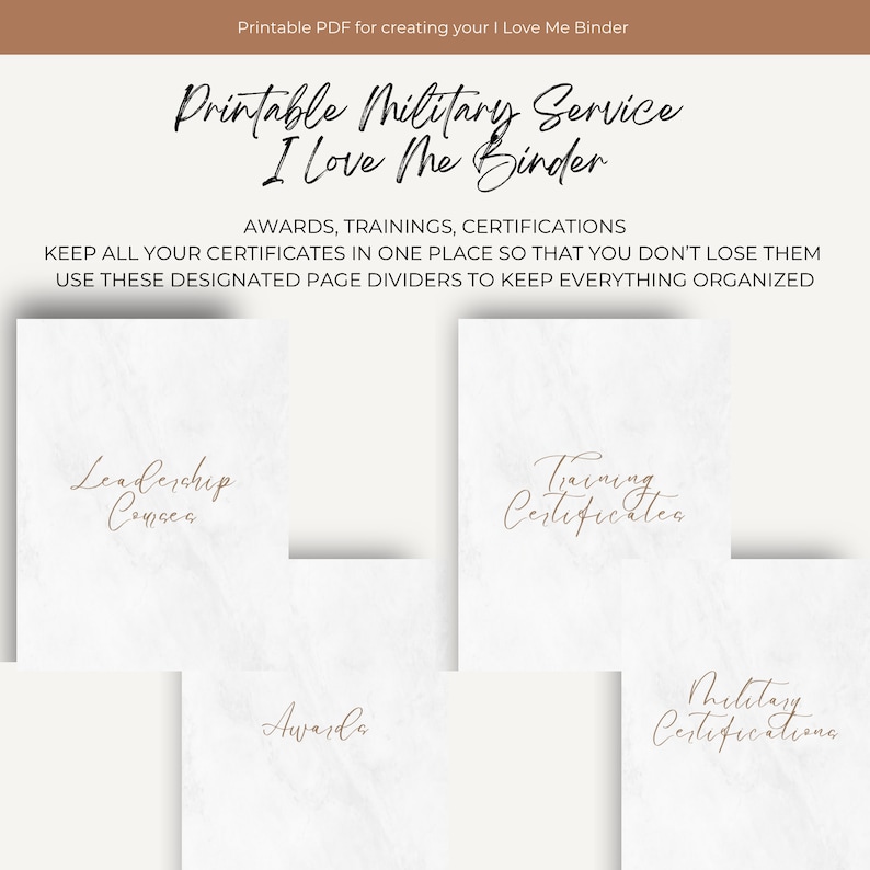 I Love Me Binder Military Service Binder Certificates Awards Army Navy ...