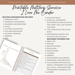 Military Binder I Love Me Binder Organizer PCS Deployment Neutral ...