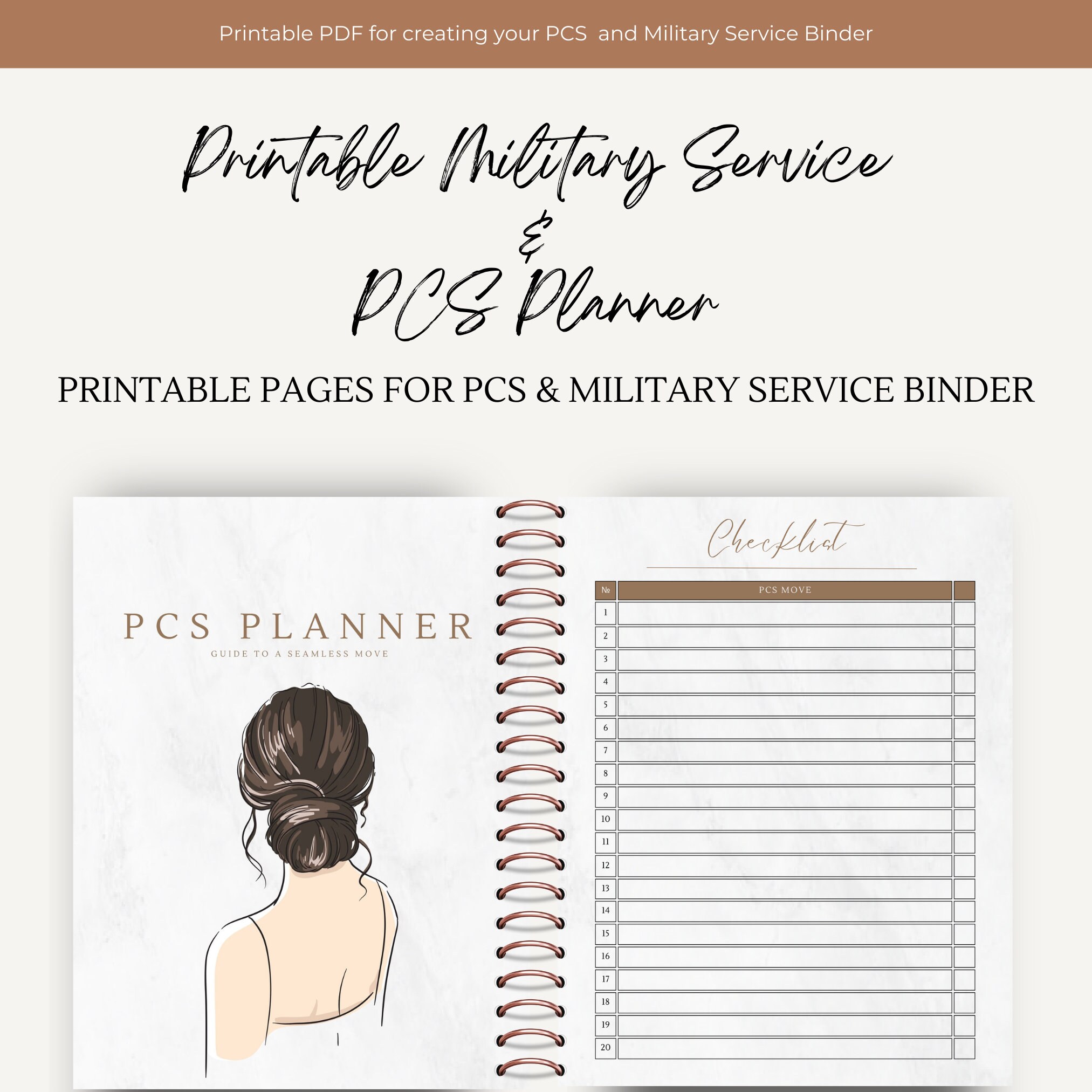 Printable PDF PCS Binder Deployment Planner Military Move Checklist ...