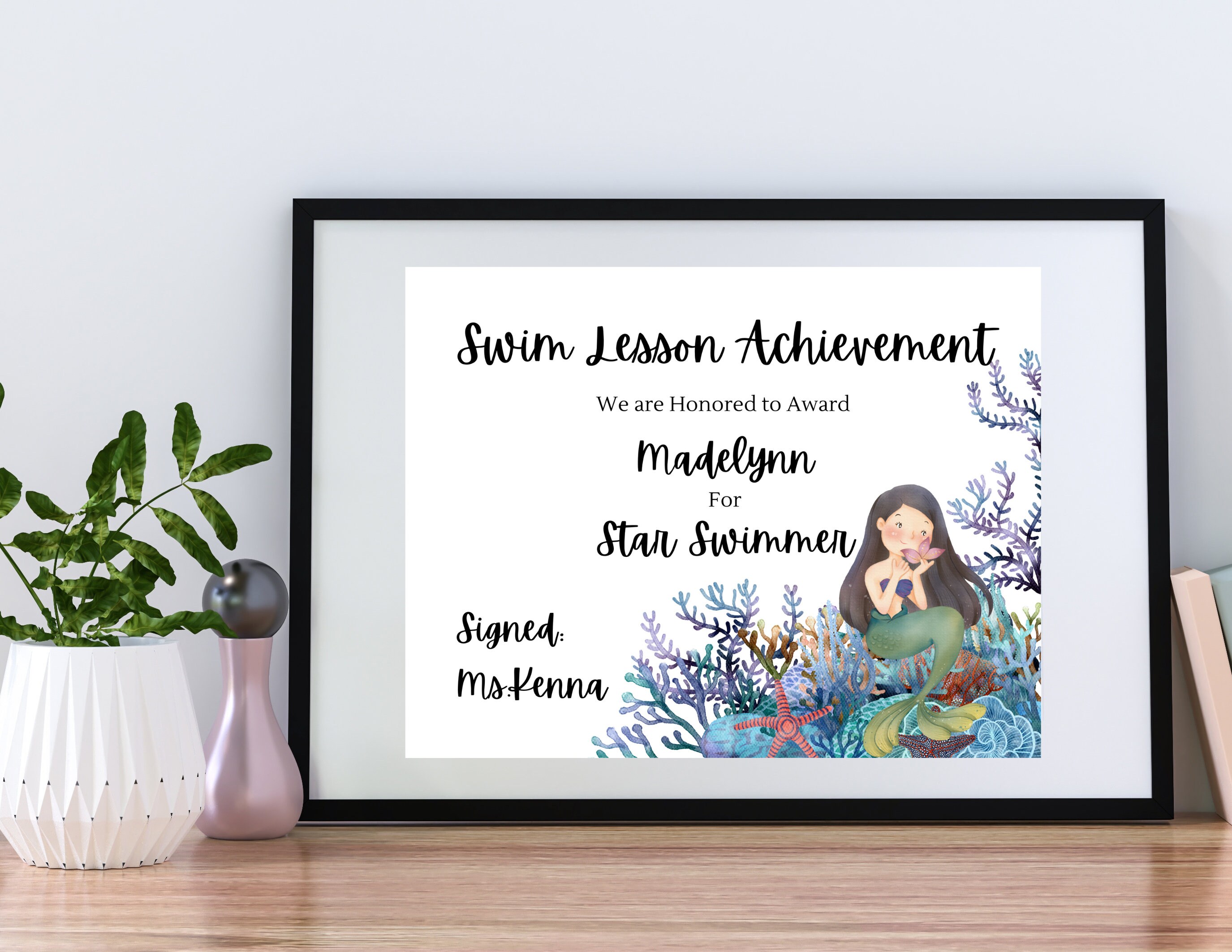 Swimming Certificate Swim Lesson Achievement Progress Editable Document ...