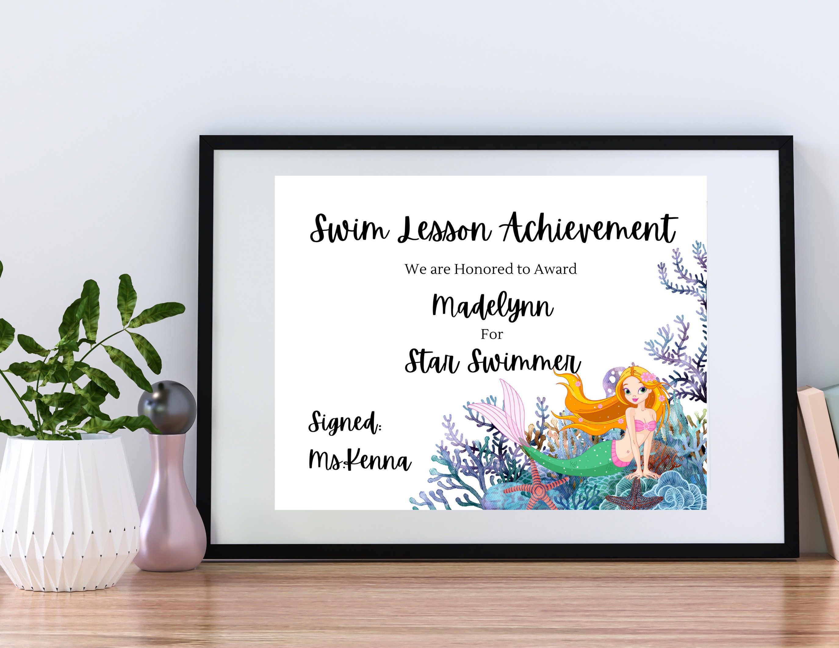 Swimming Certificate Swim Lesson Achievement Progress Editable Document ...
