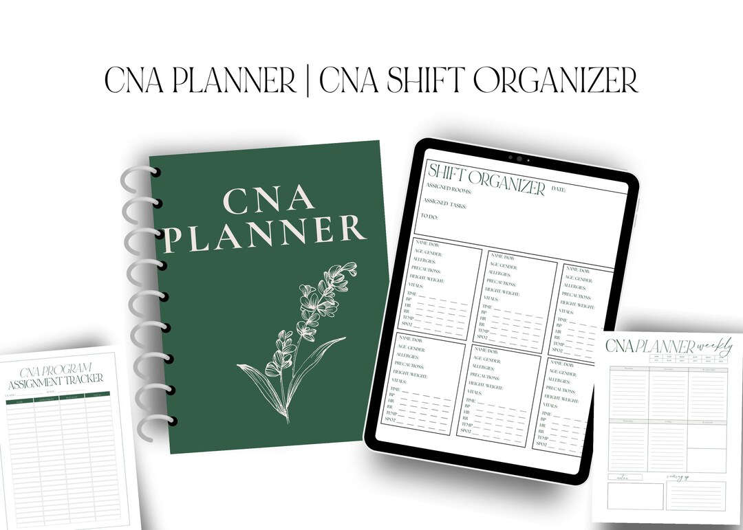 CNA Planner: Shift Organizer, Study & Vital Tracking (digital Download ...