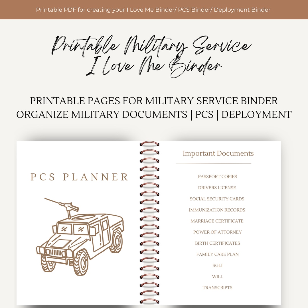 Military Binder I Love Me Binder Organizer PCS Deployment Neutral ...