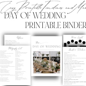 Day of Wedding Printable Binder Easy Download Editable PDF Canva Edit ...