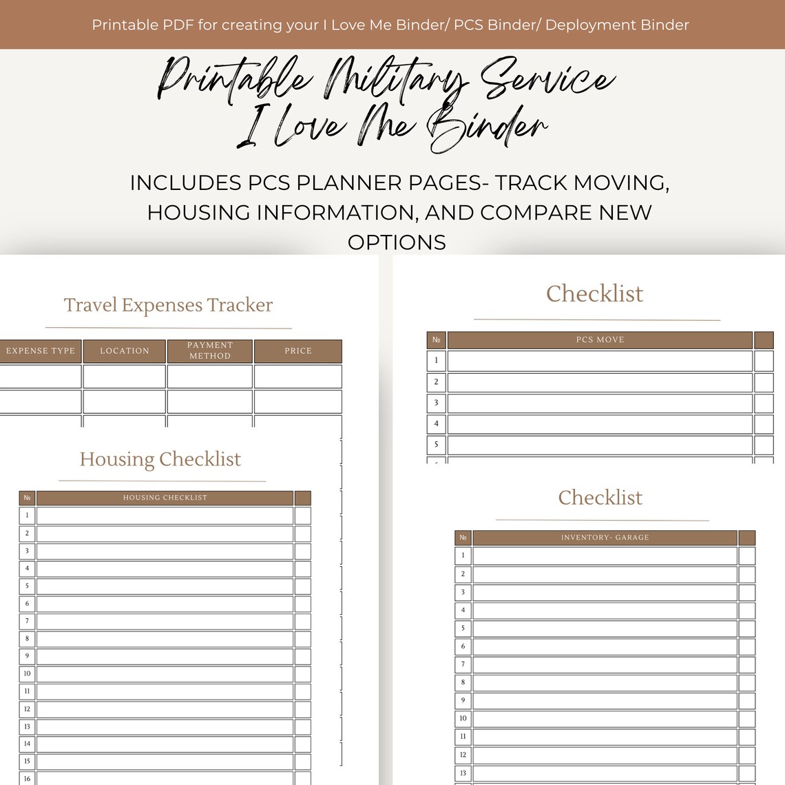 Military Binder I Love Me Binder Organizer PCS Deployment Neutral ...