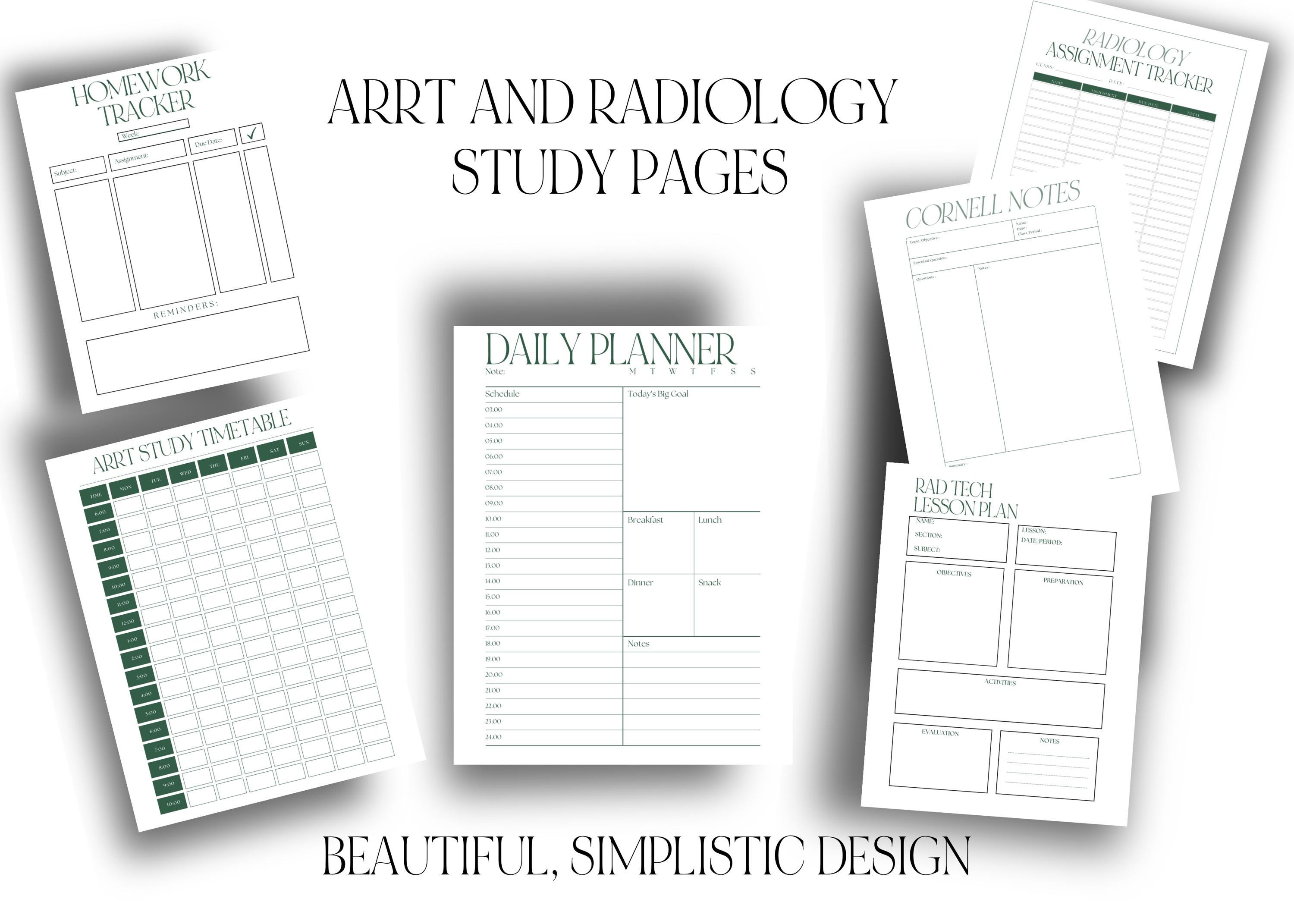 Study Planner for the ARRT Rad Tech X-ray Technician Planner Student ...