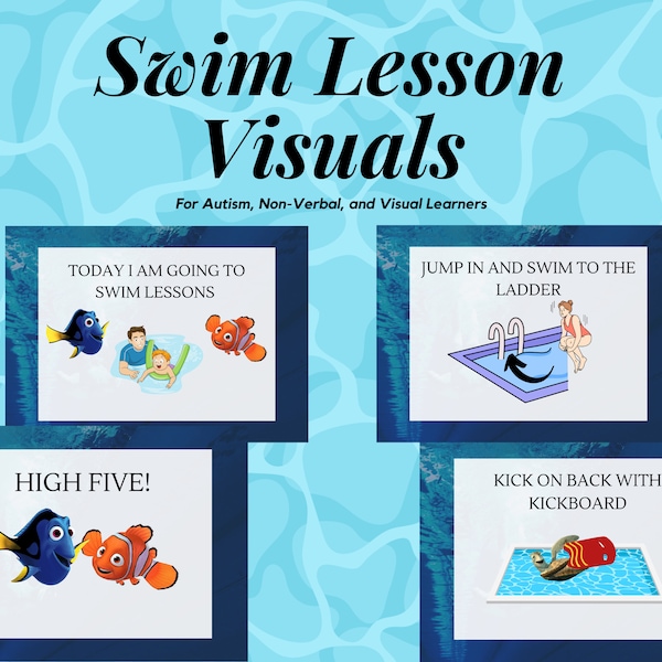Swimming Lesson Visual Cards - Etsy