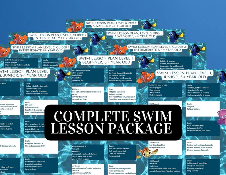Complete Swim Lesson Instructor Teacher Package Learn to Swim Lessons ...