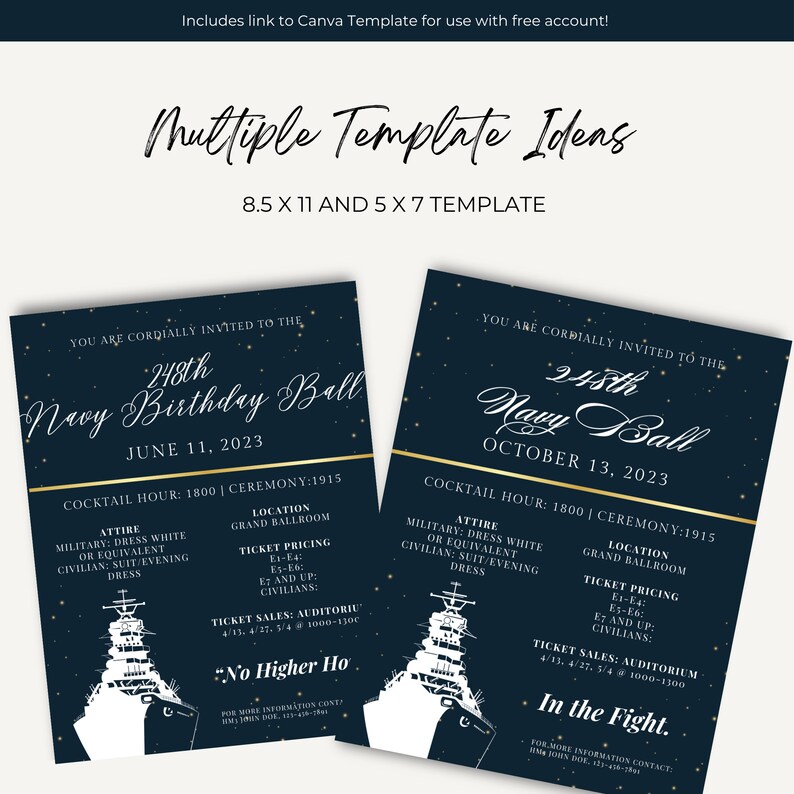 Navy Ball Flyer Template U.S Navy HM Corpsman Seabee BM CS Printable - Etsy
