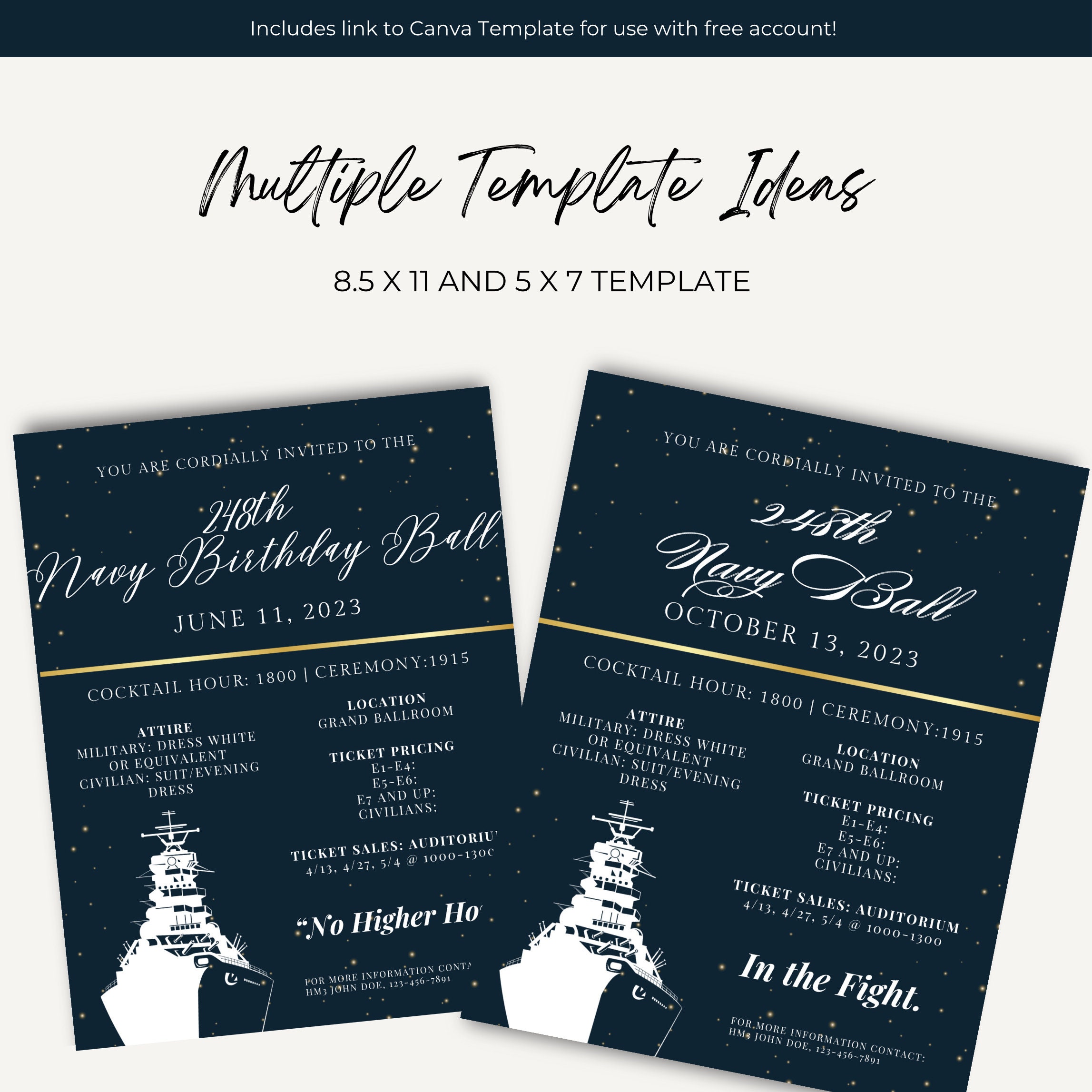 Navy Ball Flyer Template U.S Navy HM Corpsman Seabee BM CS Printable - Etsy