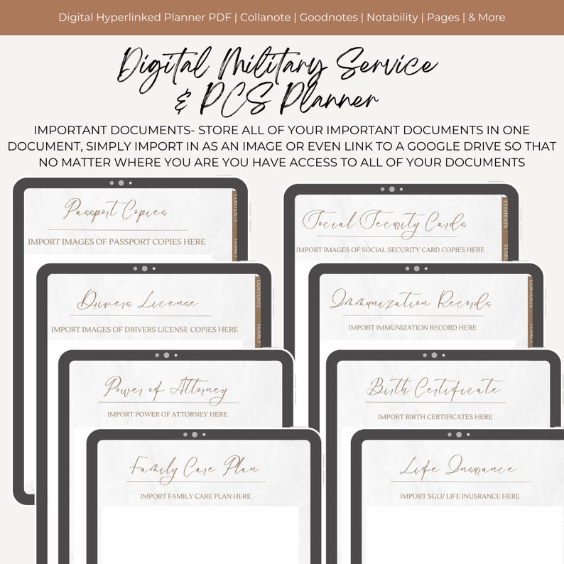 PCS and Deployment Digital Planner Checklist Guide Moving Army Airforce ...