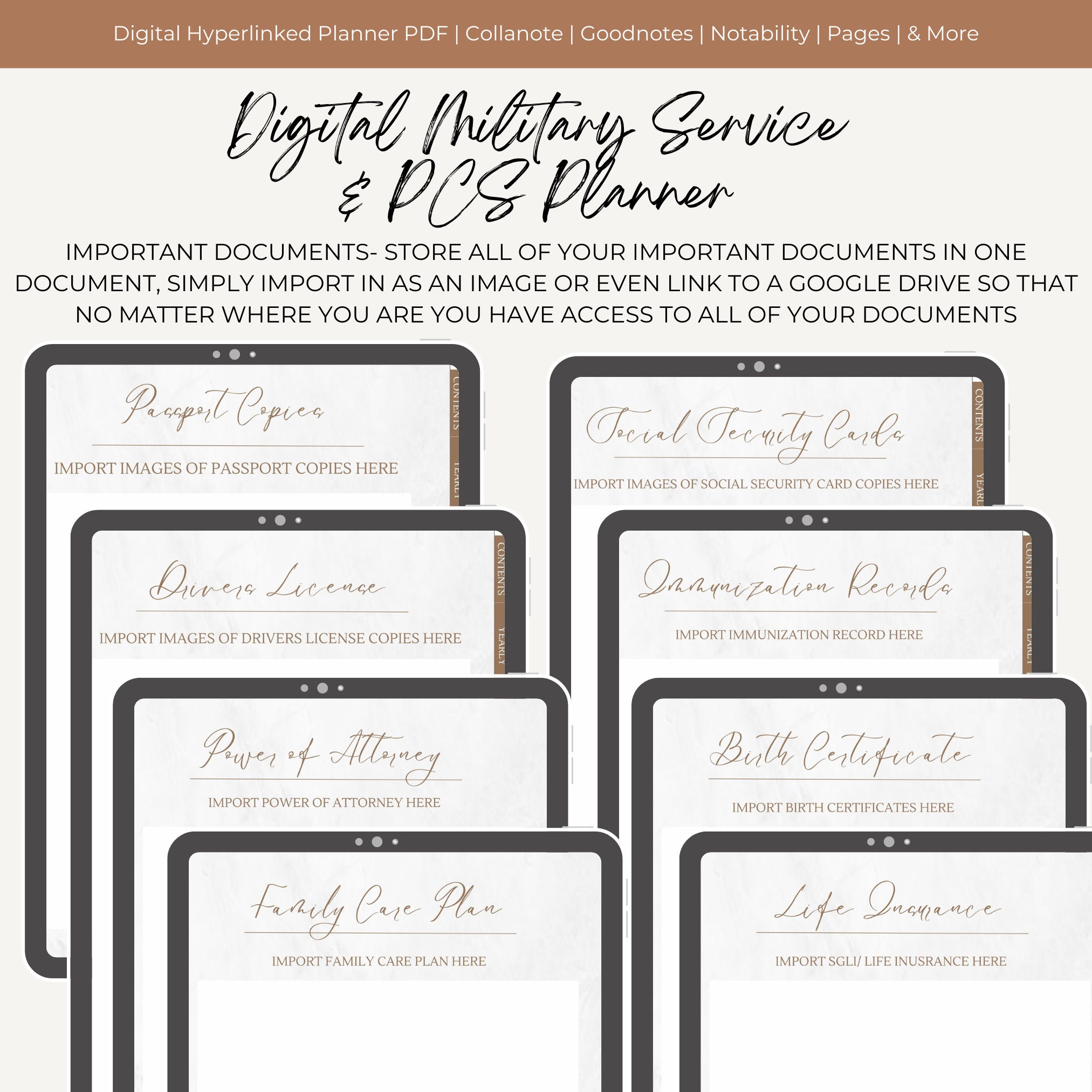 PCS and Deployment Digital Planner Checklist Guide Moving Army Airforce ...