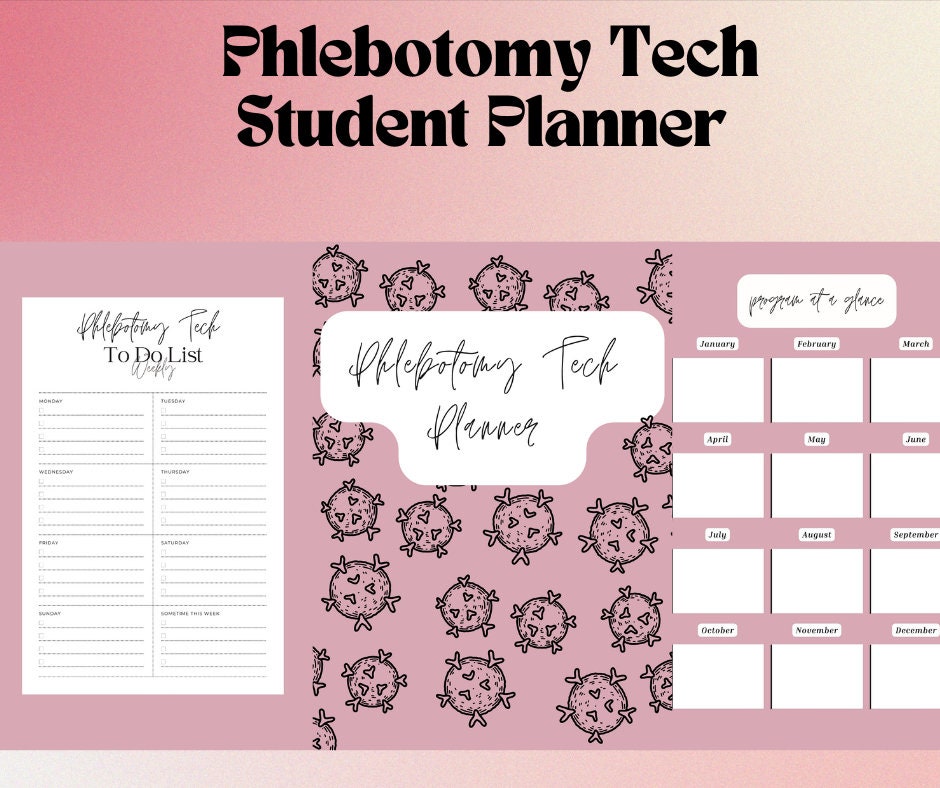 Phlebotomy Tech Student Planner Phlebotomist CPT Printable Notebook ...