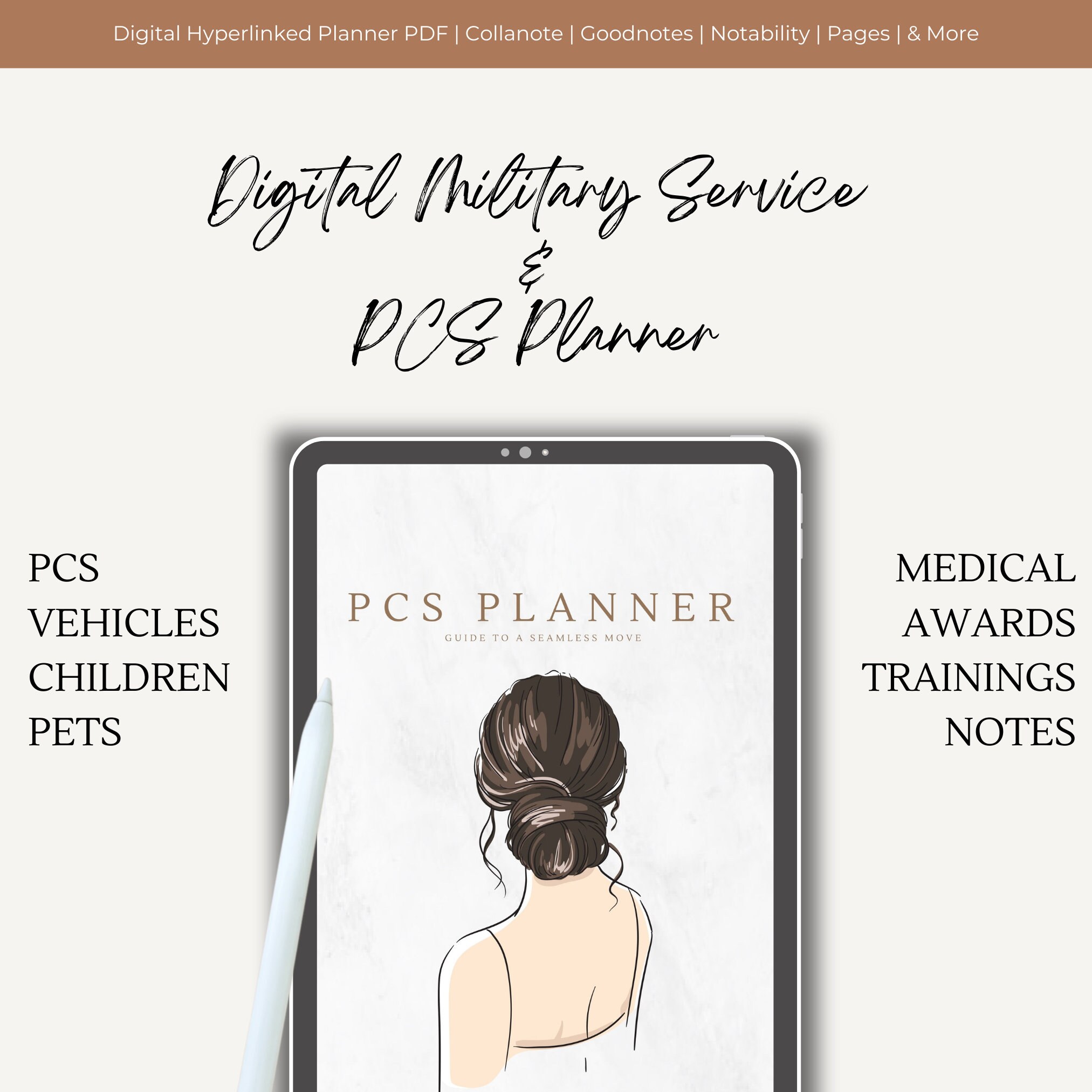PCS and Deployment Digital Planner Checklist Guide Moving Army Airforce ...