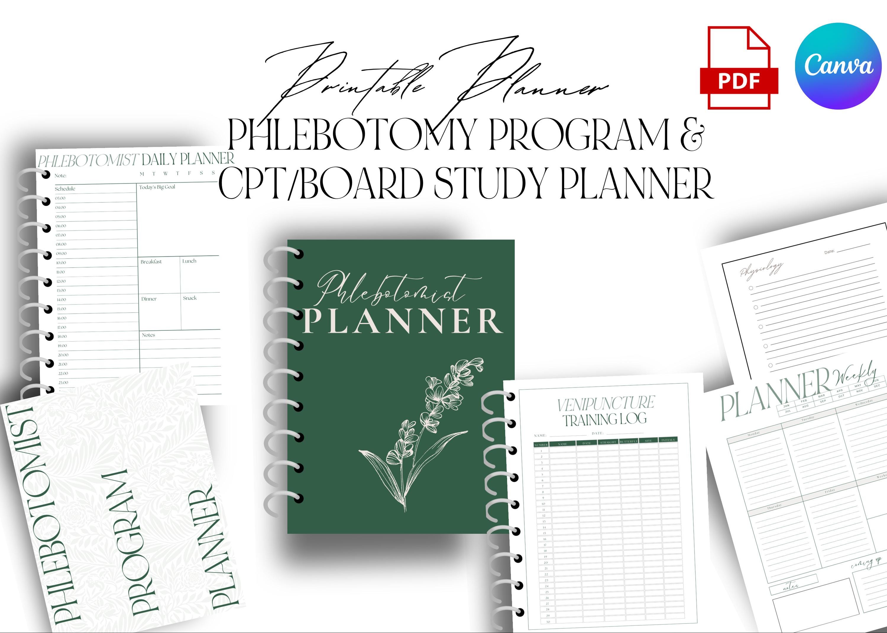 Phlebotomy Program Planner CPT Phlebotomist Planning Pages CPT ...