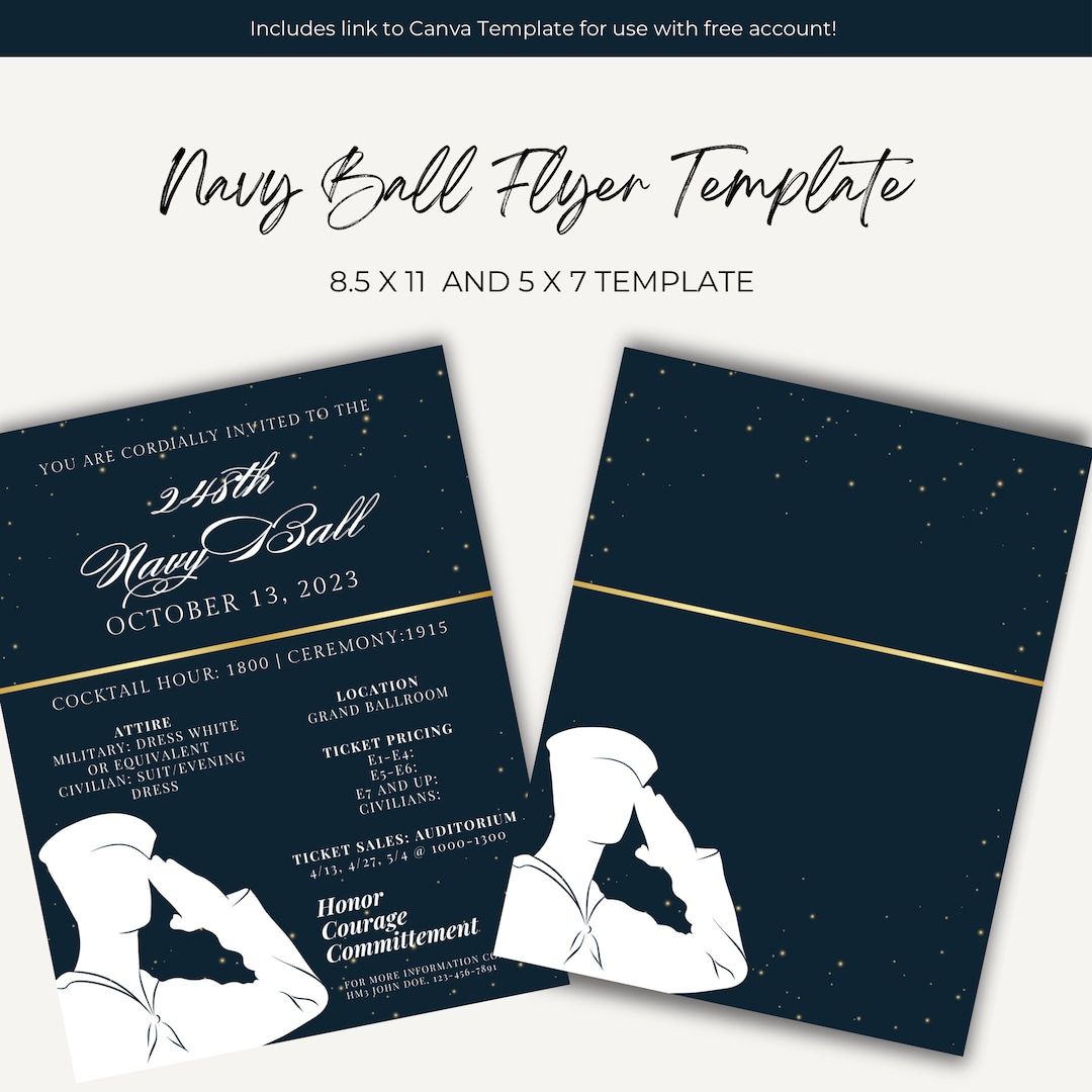 Navy Ball Military Ball Flyer Seabee Corpsman MA BM Ship Invite PDF ...