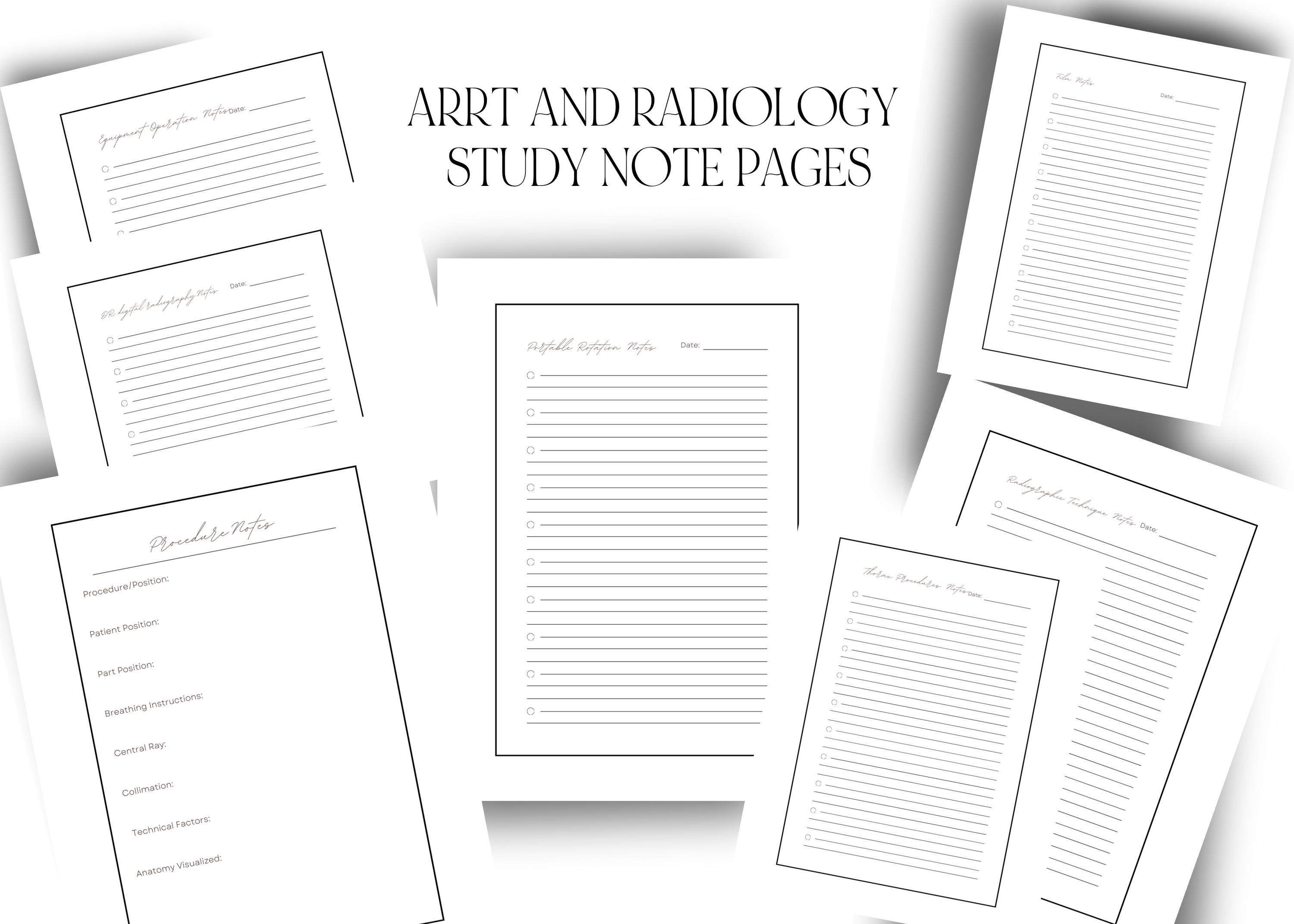 Study Planner for the ARRT Rad Tech X-ray Technician Planner Student ...
