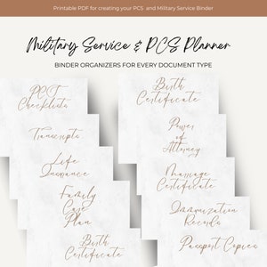 Printable PDF PCS Binder Deployment Planner Military Move Checklist ...