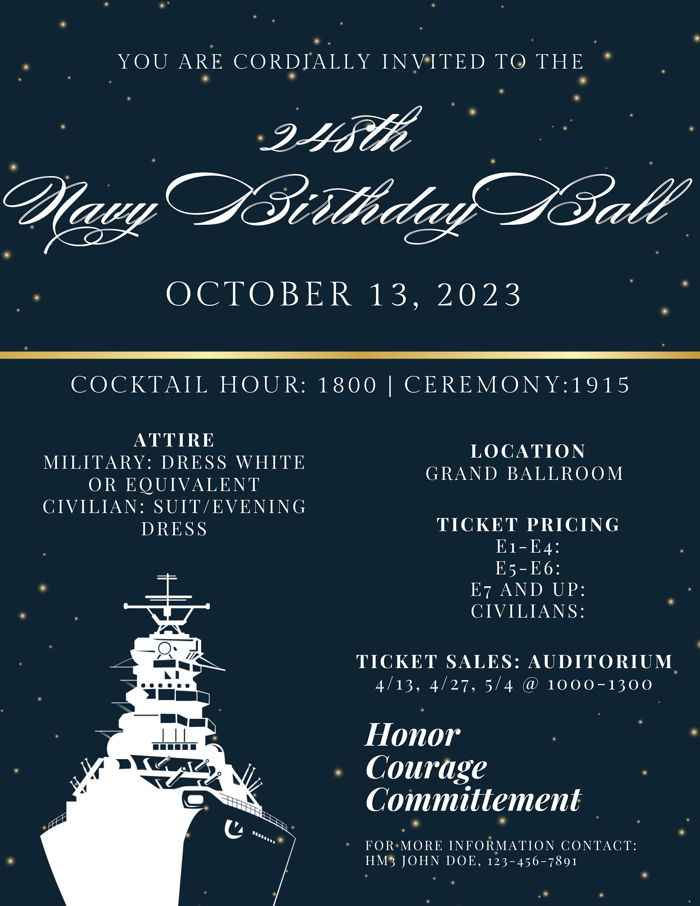 Navy Ball Flyer Template U.S Navy HM Corpsman Seabee BM CS Printable - Etsy