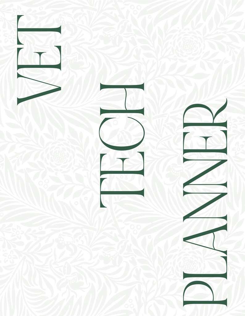 VET TECH Planner VTNE Study Planner Veterinary Technician Planning Pages Exam Study ...