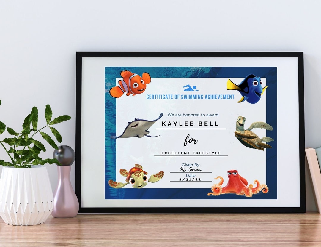 Swimming Certificate Swim Lesson Achievement Progress Editable Document ...