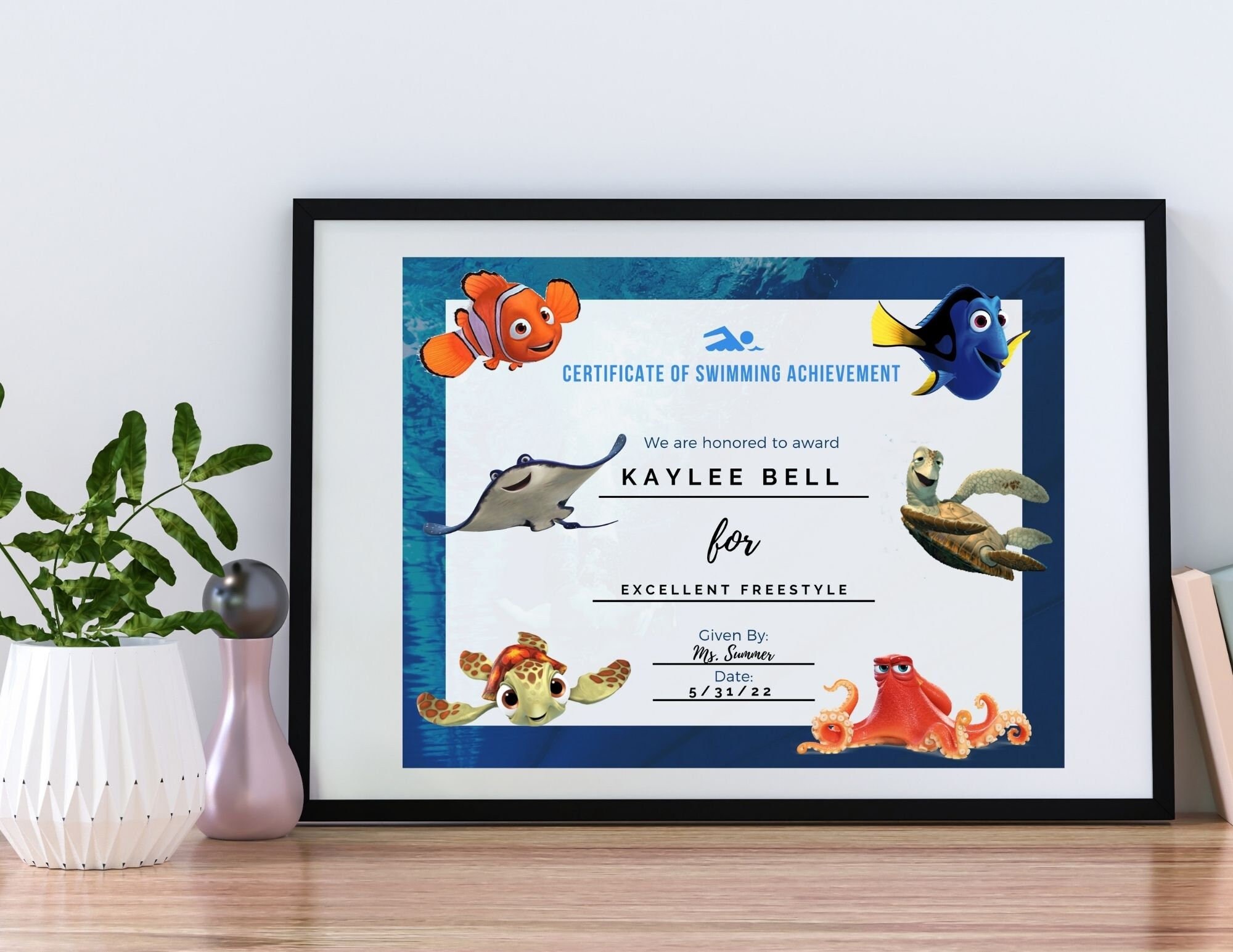 Swimming Certificate Swim Lesson Achievement Progress Editable Document ...