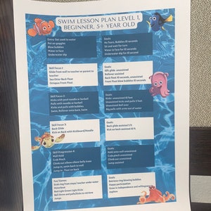 Swim Lesson Plan Beginner Level 1 Swimming 5 and up Water Safety ...