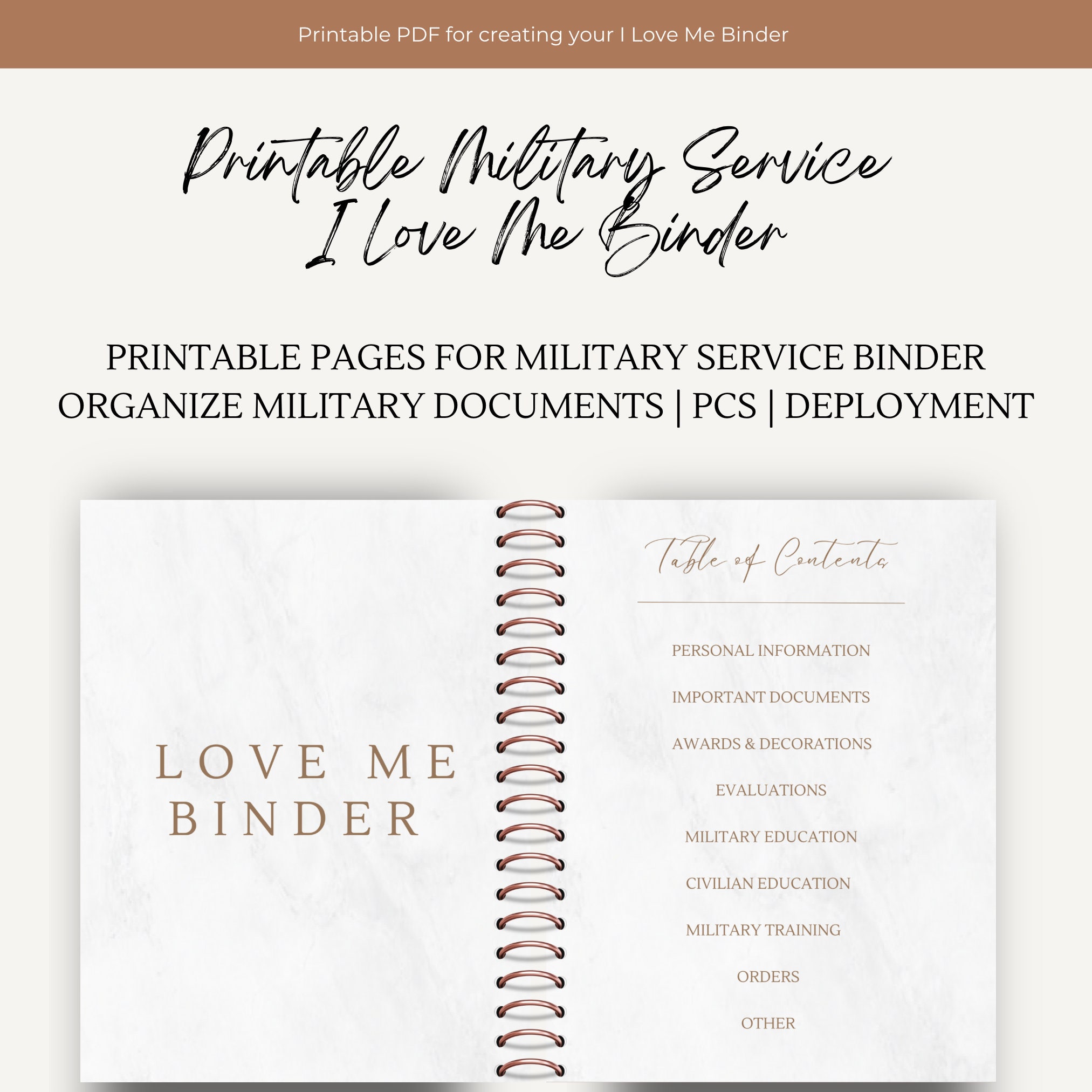 I Love Me Binder Military Service Binder Certificates Awards Army Navy ...