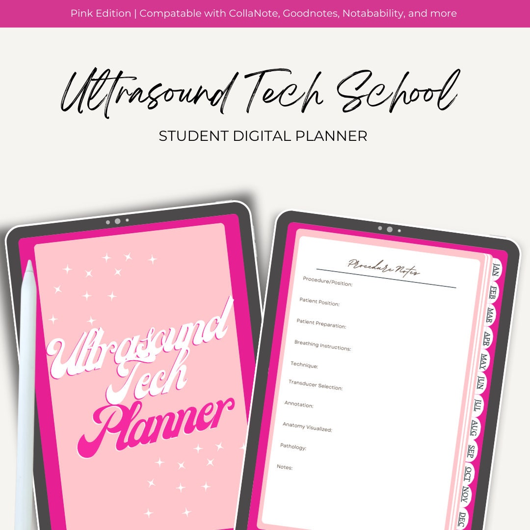 Ultrasound Tech Student Digital Planner Pink Barbie Edition Notebook ...