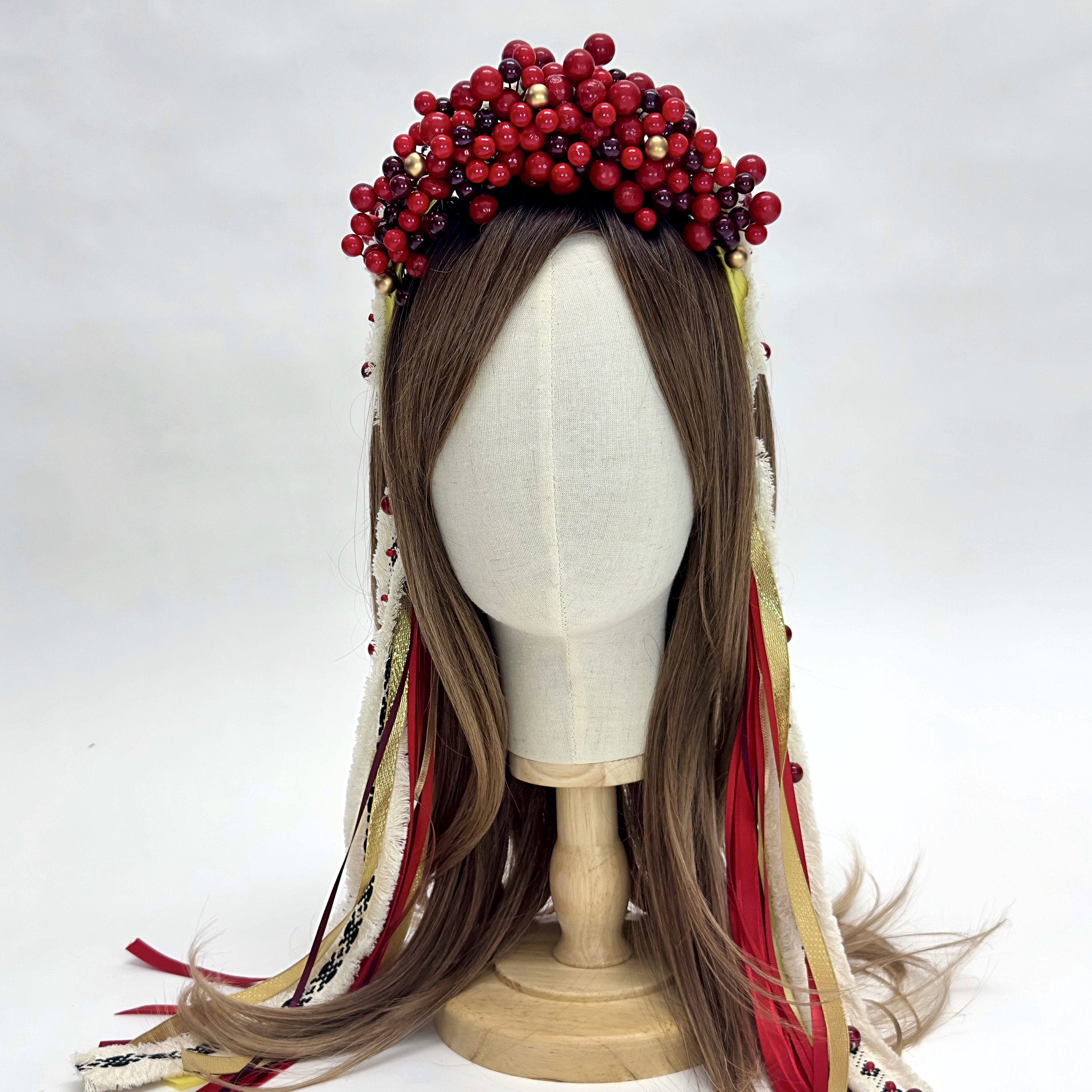 20. Ukrainian Viburnum Embroidered Flower Crown With Red Berries kalyna ...