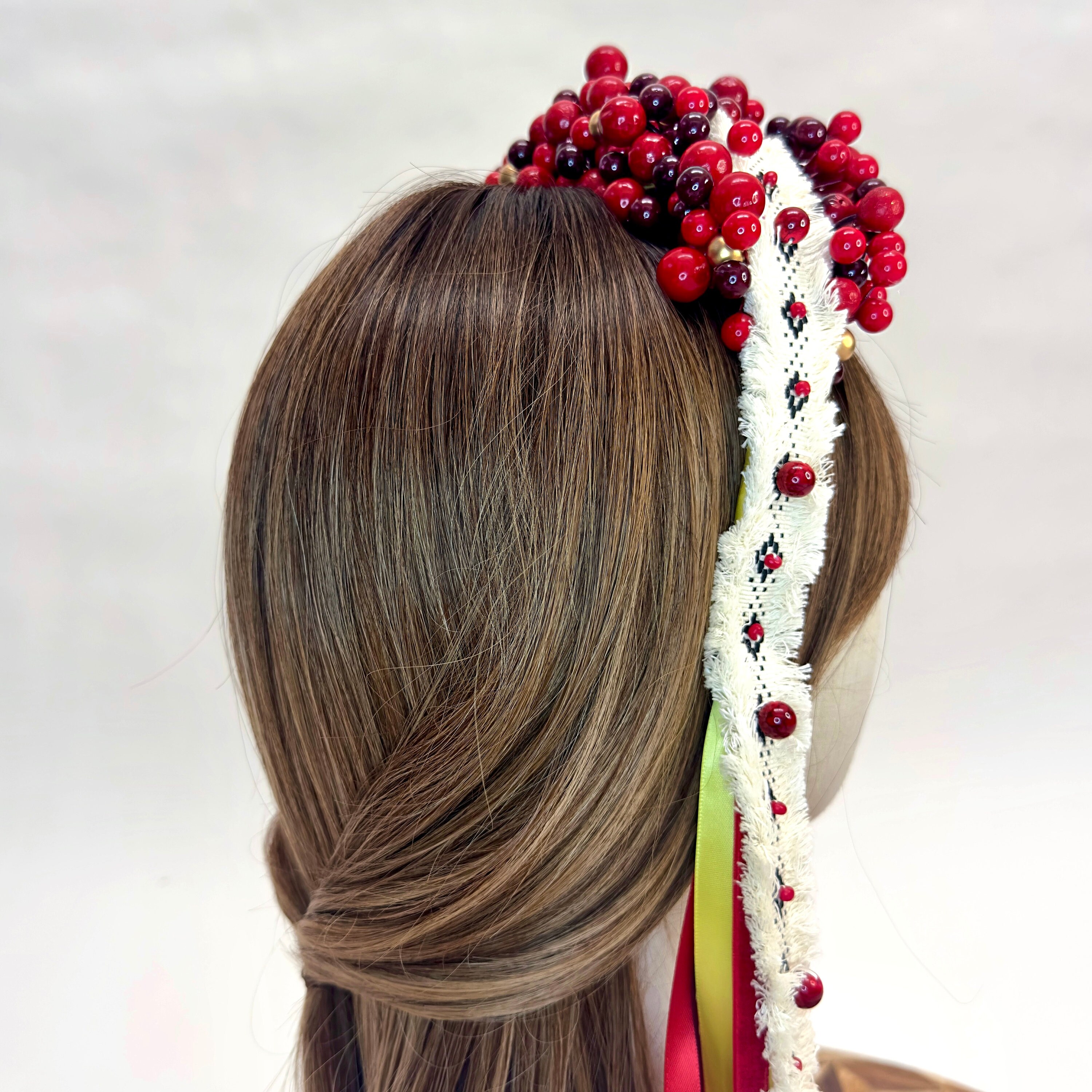 20. Ukrainian Viburnum Embroidered Flower Crown With Red Berries kalyna ...