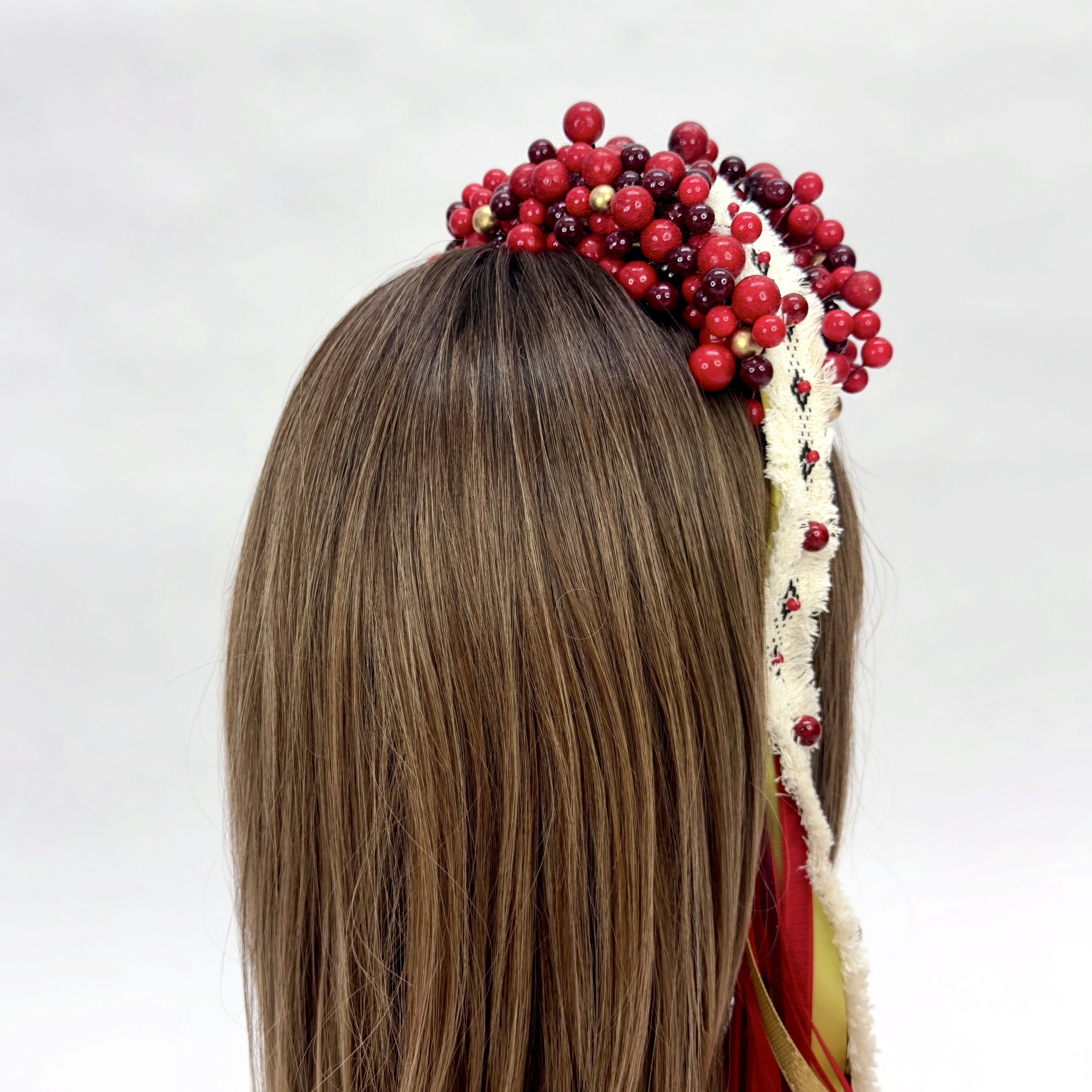 20. Ukrainian Viburnum Embroidered Flower Crown With Red Berries kalyna ...