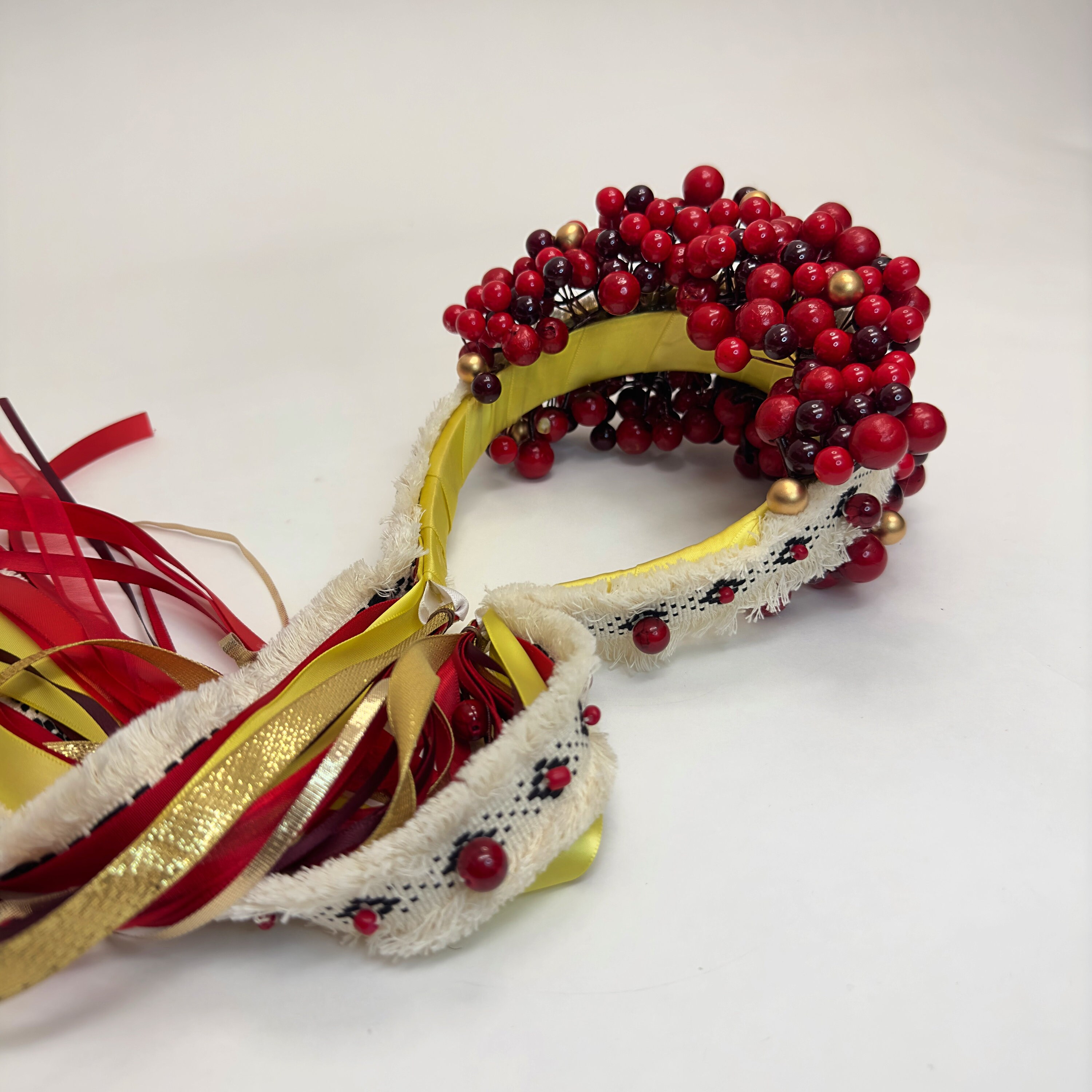 20. Ukrainian Viburnum Embroidered Flower Crown With Red Berries kalyna ...