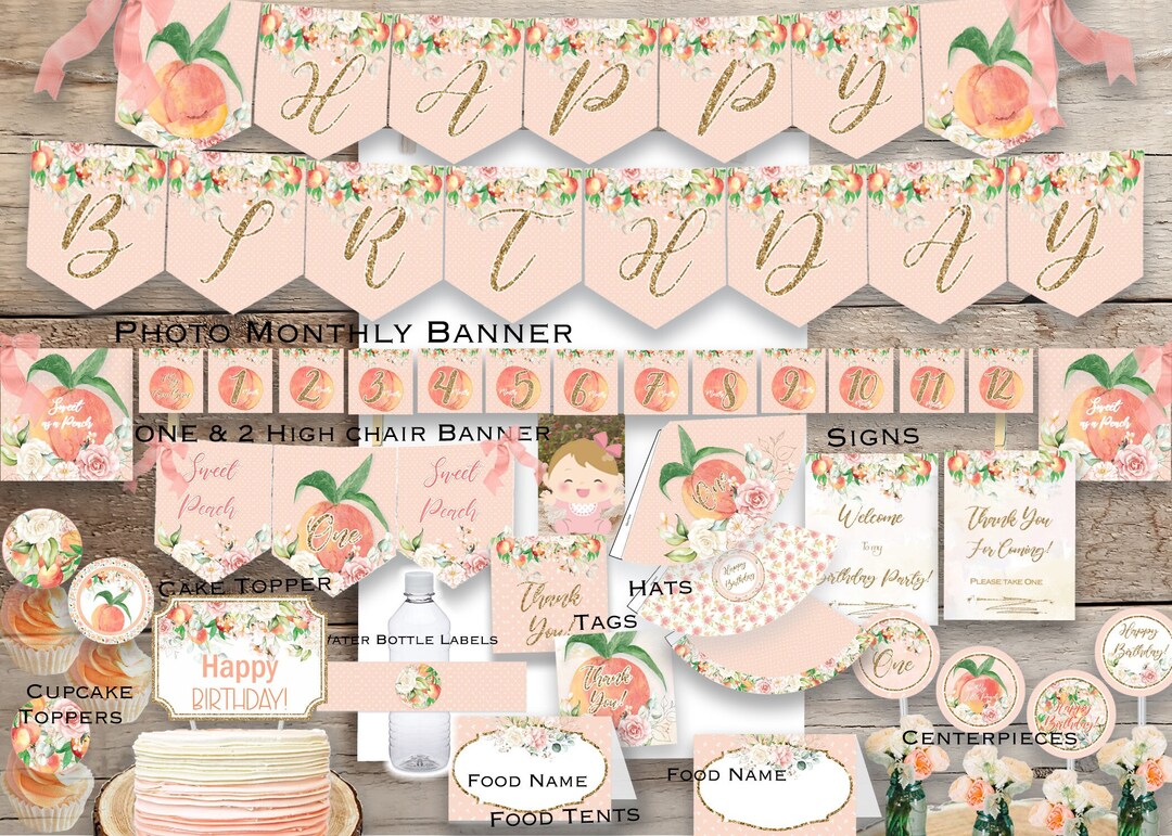 Peach Birthday Party, Sweet as a Peach 1st Birthday, Sweet as Peach ...