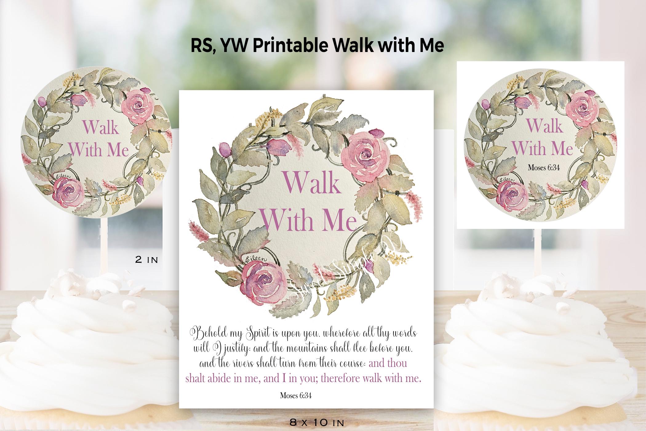 Relief Society Printables, Walk With Me 2026 LDS Youth Theme Posters ...