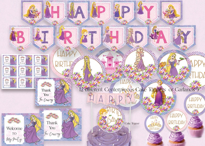 Rapunzel Birthday Party Decorations Tangled Rapunzel Birthday - Etsy