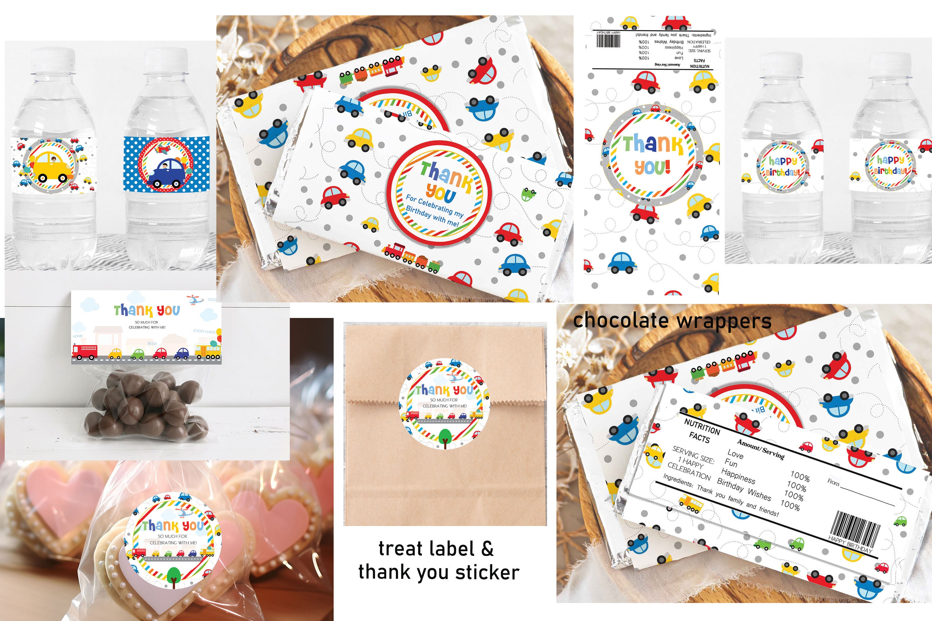 Transportation Theme Birthday Package, Cars Boy Birthday Party Supplies ...