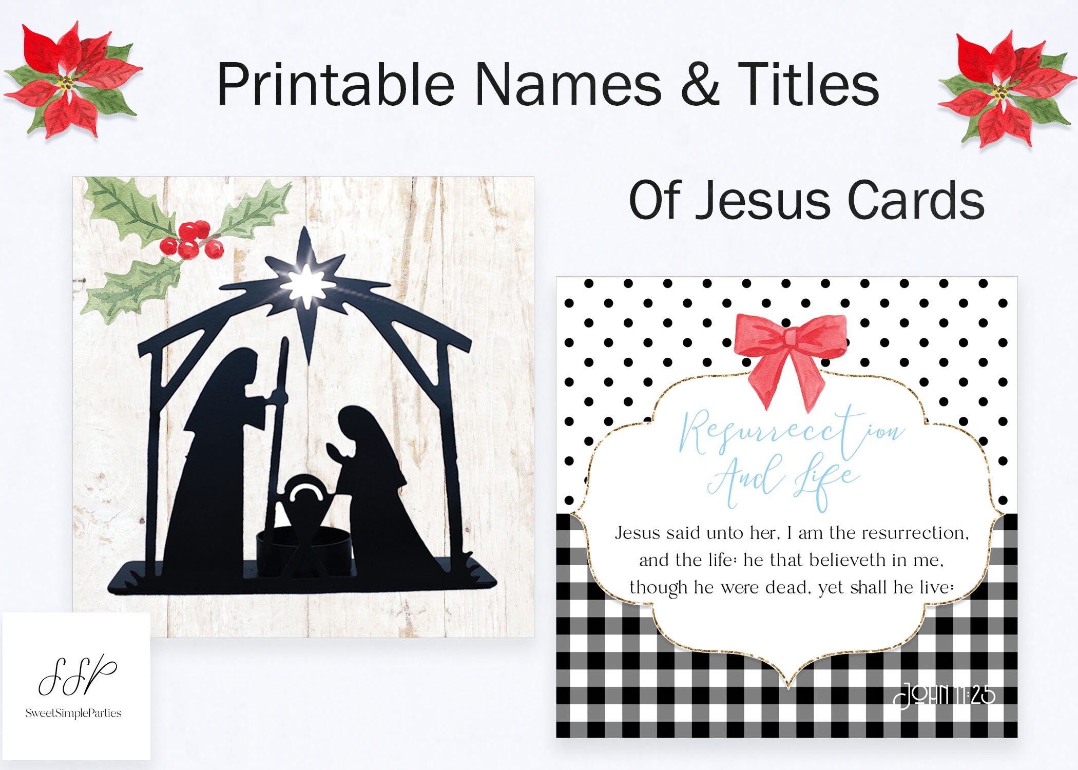 Names of Jesus Christ, Christmas Advent Cards, Printable Scripture ...
