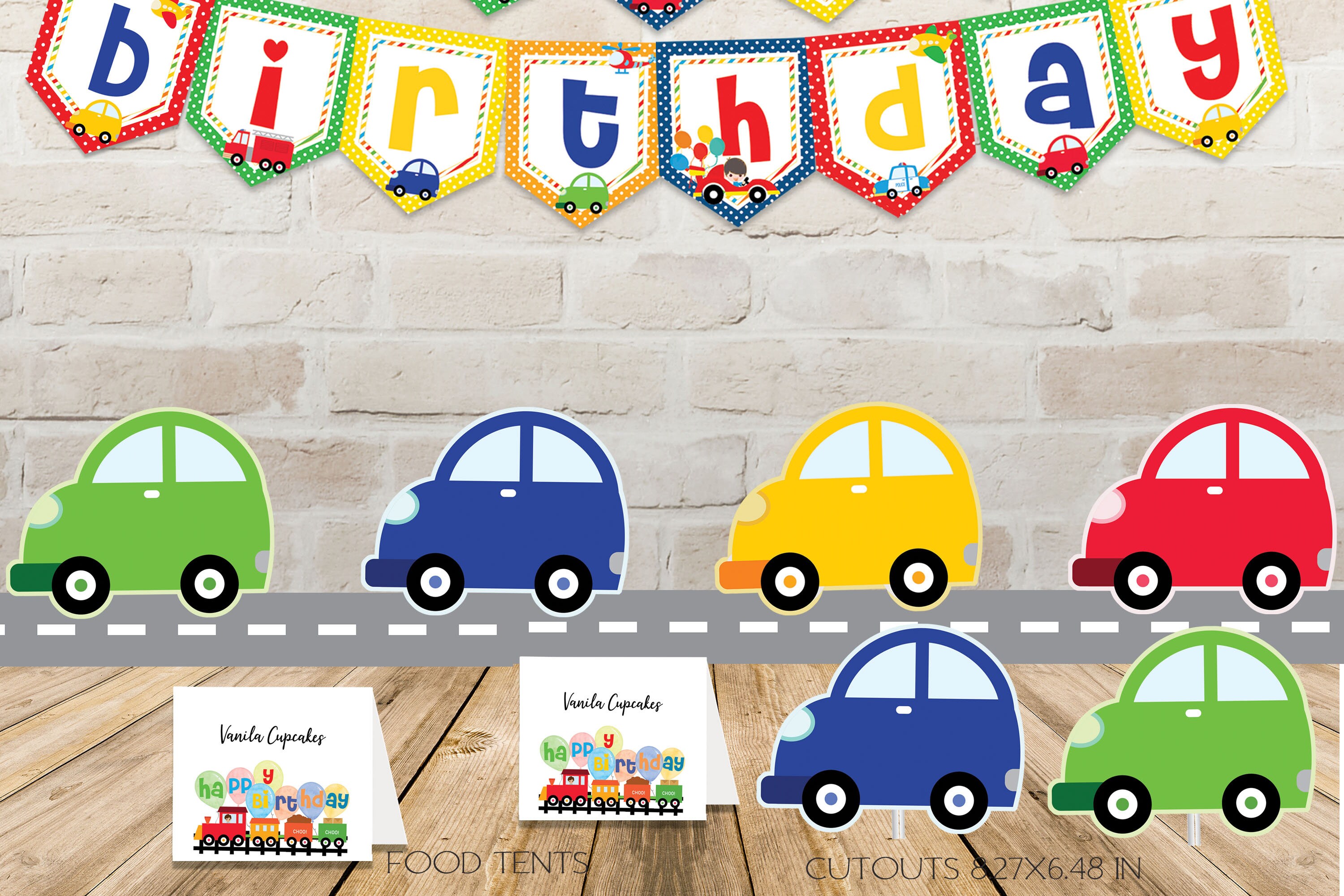 Transportation Theme Birthday Package, Cars Boy Birthday Party Supplies ...