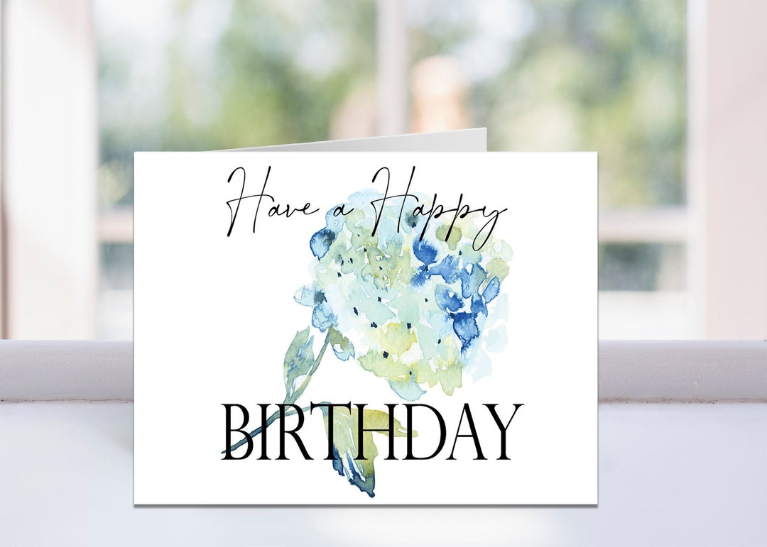 Simple Printable Birthday Card, Modern Happy Birthday Card, Minimalist ...
