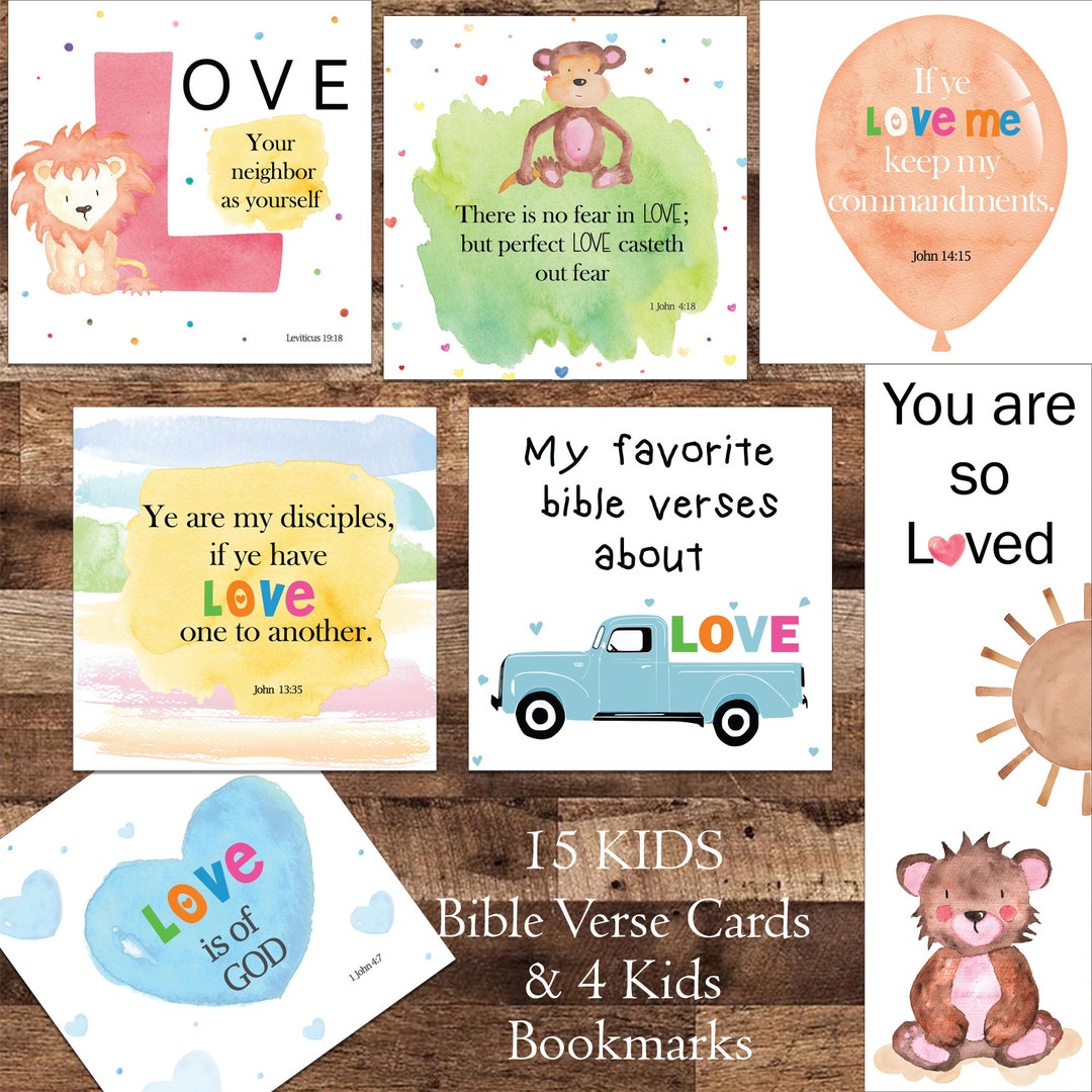 Kids Scripture Cards, Memory Verse Cards for Children , Bible Verse ...