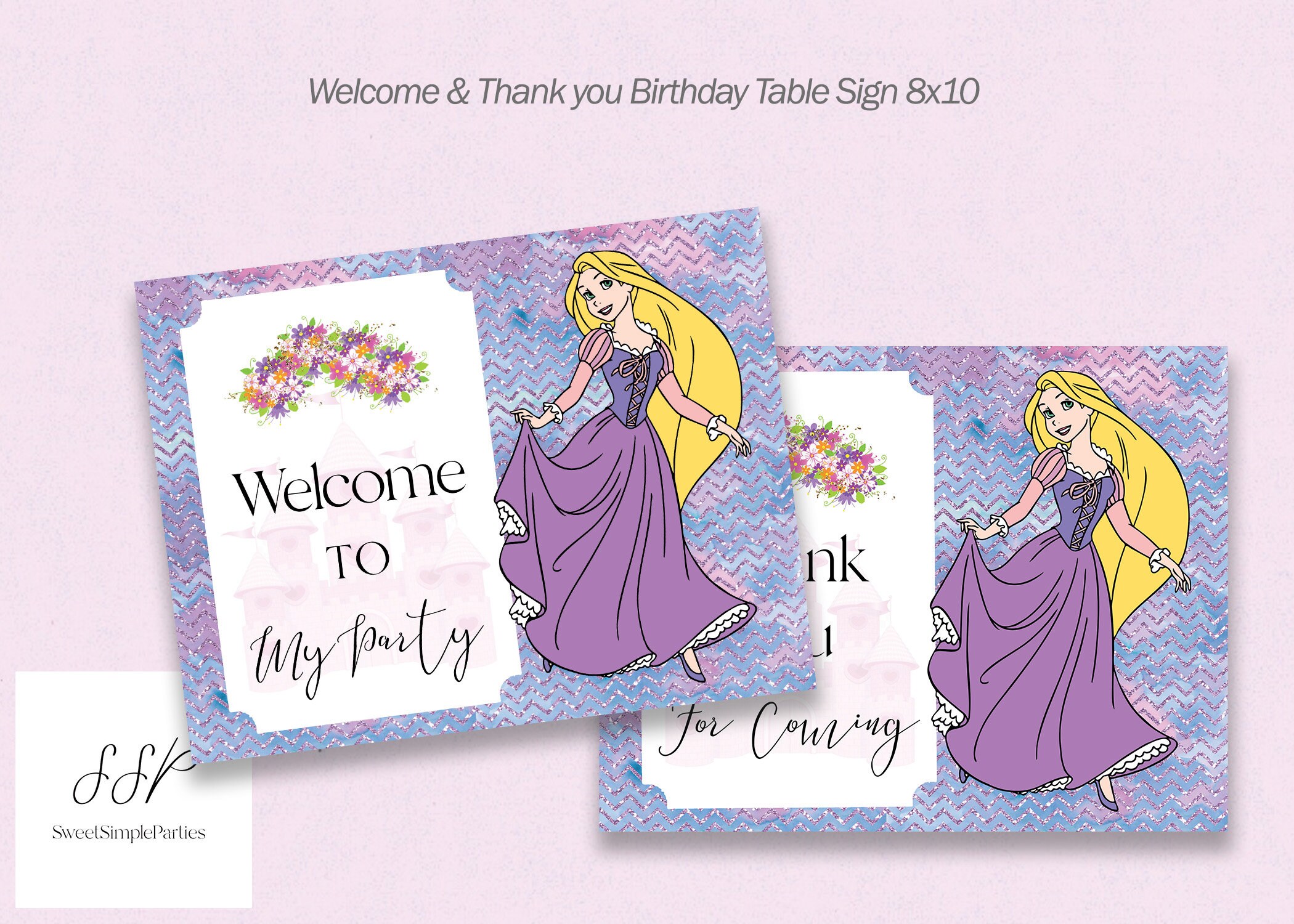 Tangled Birthday Welcome Sign, Rapunzel Table Party Sign - Instant ...