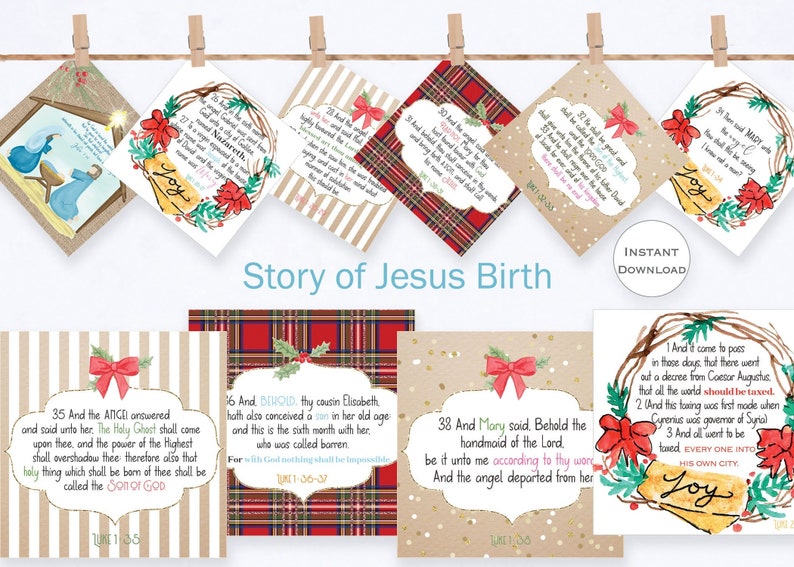 Printable Advent Calendar, Story of Jesus Advent Calendar, Christmas ...