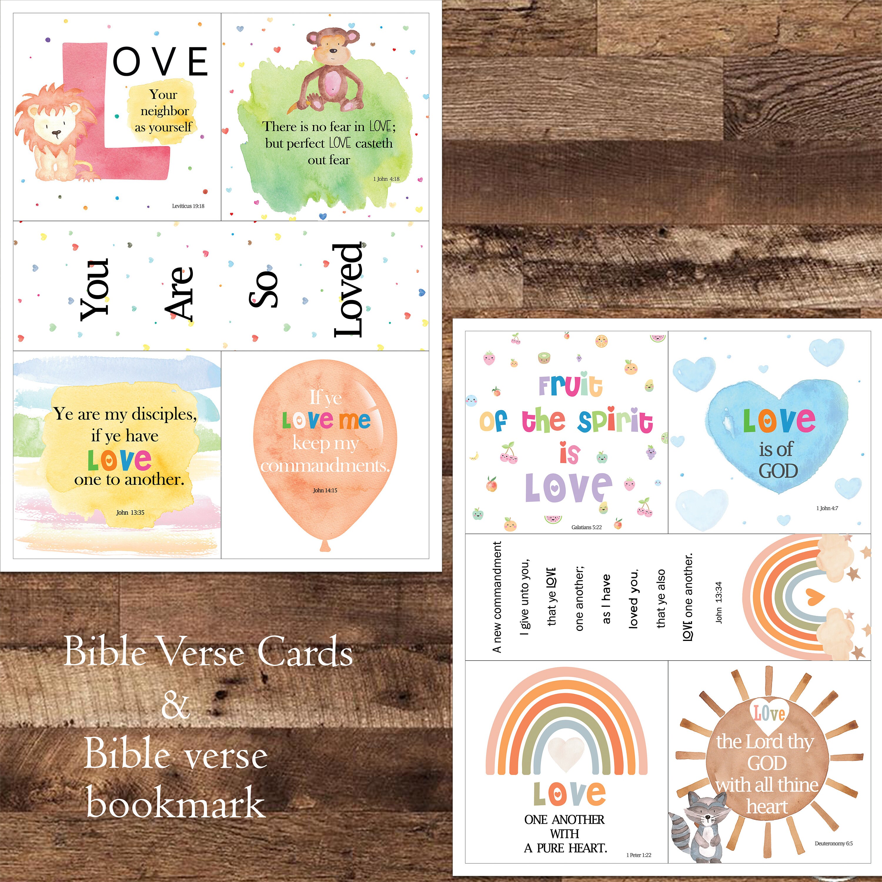 Kids Bible Verse Cards Printable, the Fruit of the Spirit is Love ...
