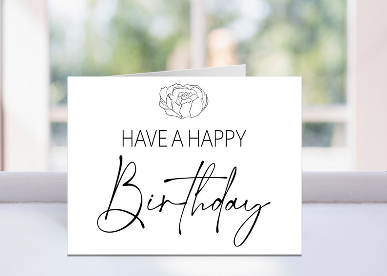 Simple Printable Birthday Card Modern Happy Birthday Card - Etsy