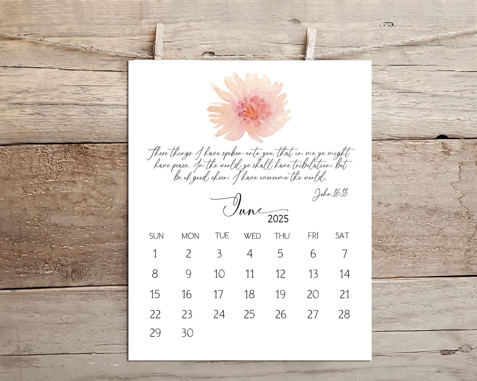 2025 Scripture Calendar Desk, PRINTABLE Bible Verse Calendar, Scripture ...