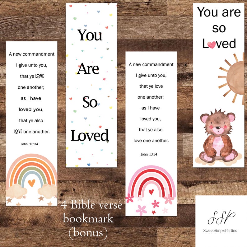 Kids' Scripture Cards About Love: Bible Verse Cards & Bookmarks ...