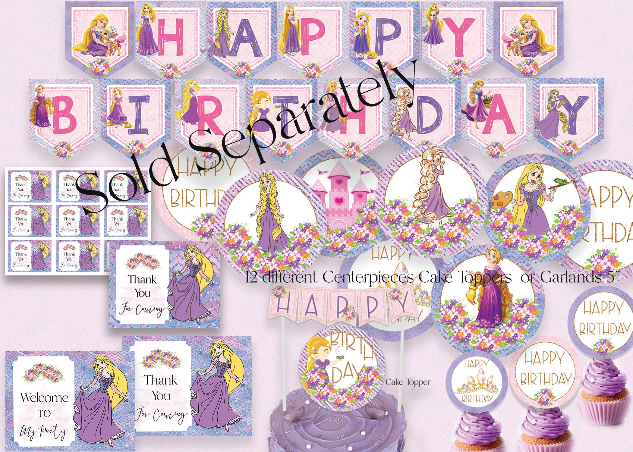 Tangled Birthday Welcome Sign, Rapunzel Table Party Sign - Instant ...